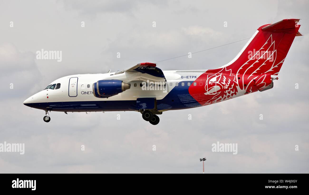 QinetiQ BAE Systems Avro RJ-70 arriving at RAF Fairford to take part in ...