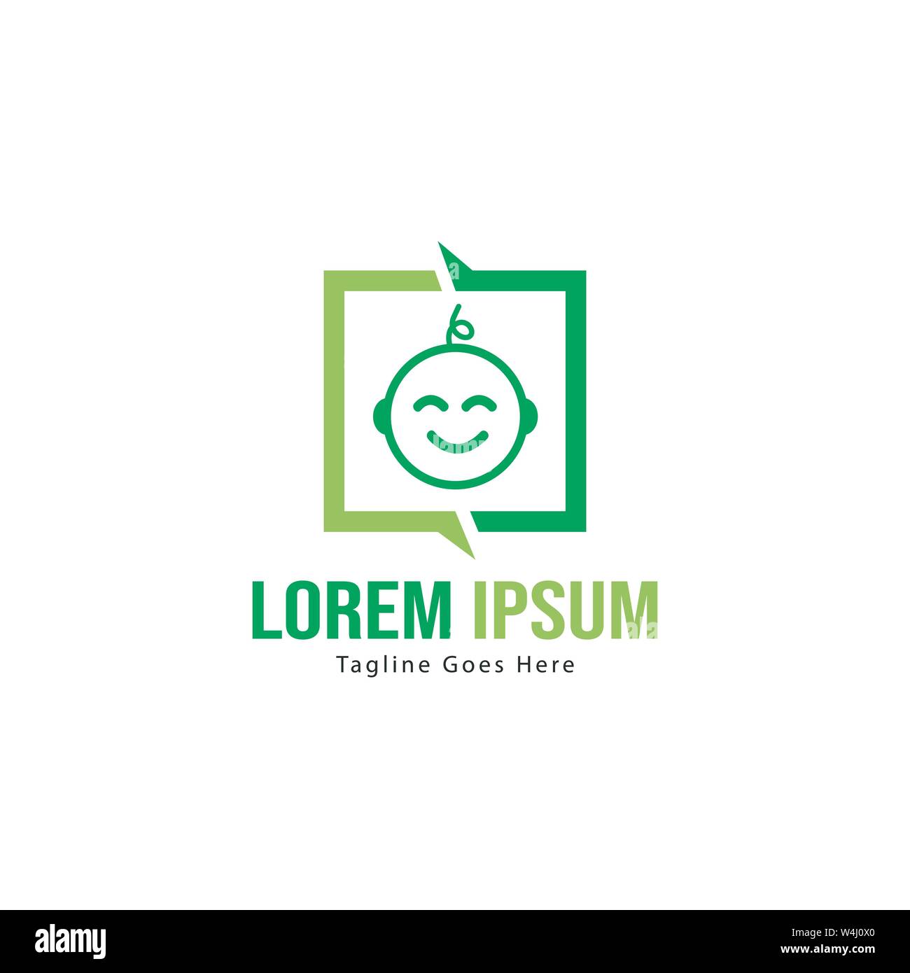 Baby logo template design. Minimalist baby logo with modern frame ...