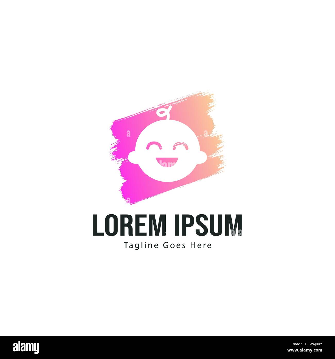 Baby logo template design. Minimalist baby logo with modern frame ...