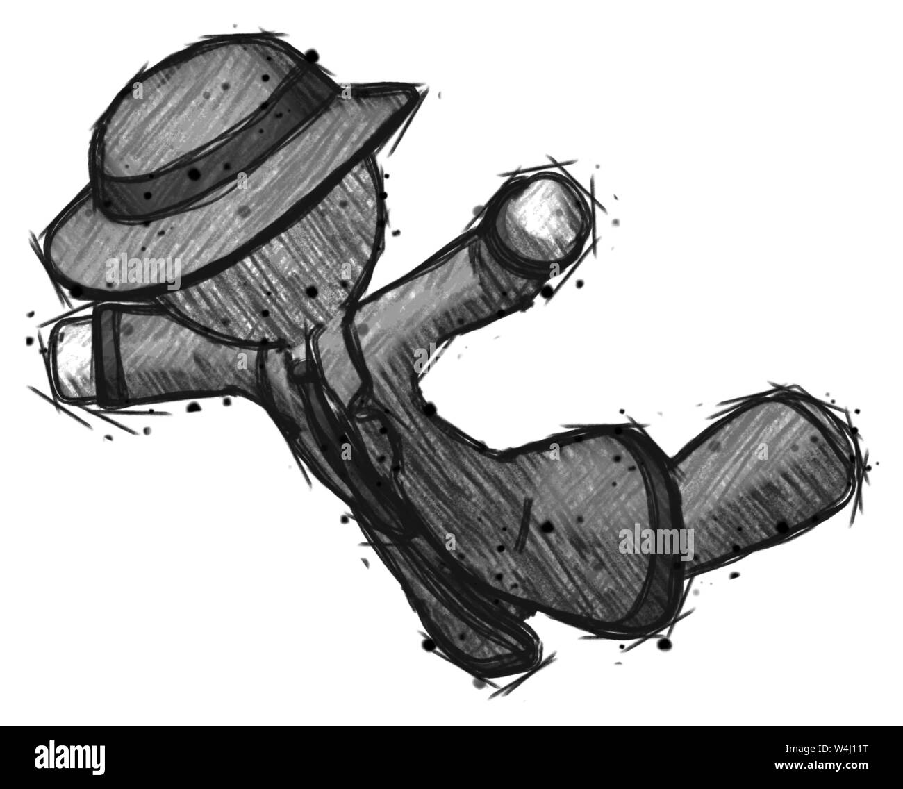 Man falling down drawing Cut Out Stock Images & Pictures - Alamy