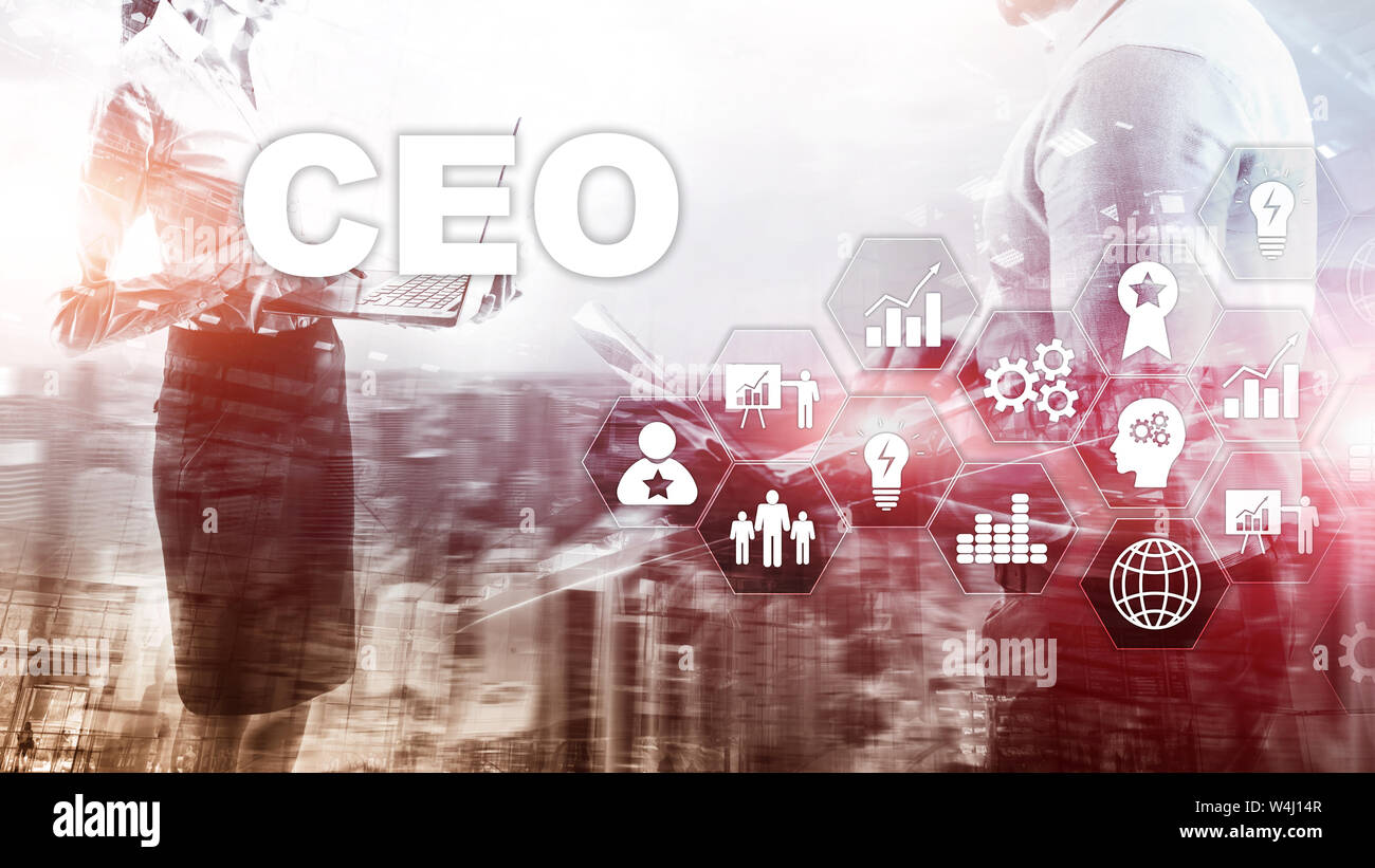 CEO business concept. Chief Executive Officer. Financial background ...