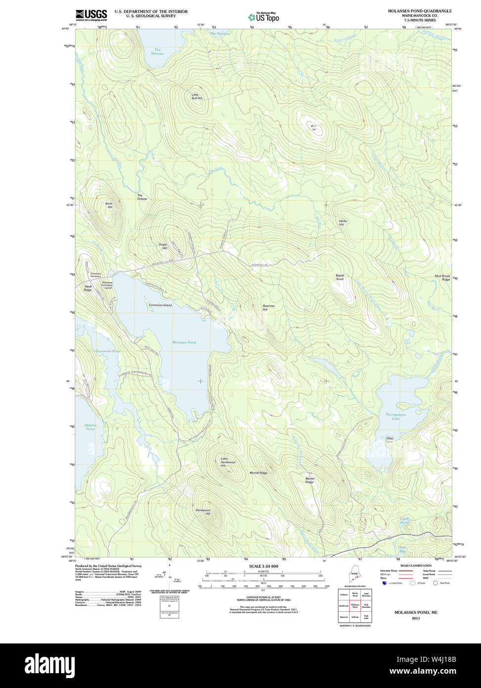 Maine USGS Historical Map Molasses Pond 20110909 TM Restoration Stock ...