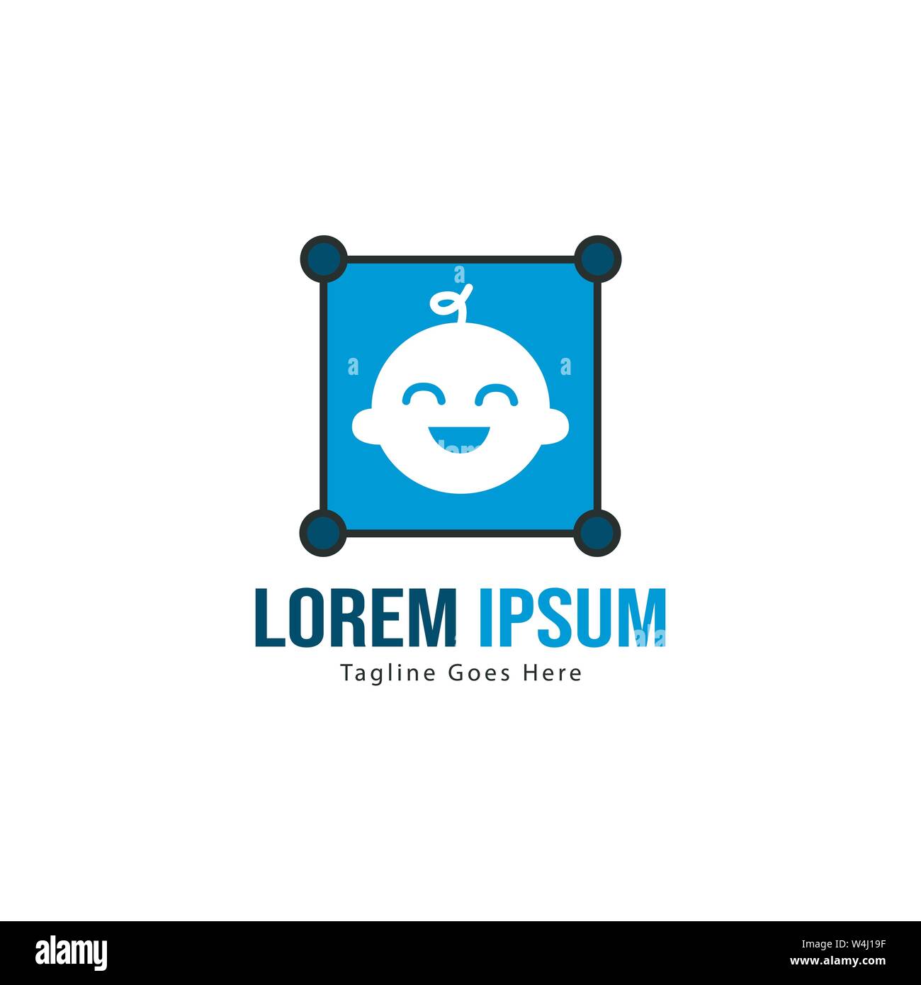 Baby logo template design. Minimalist baby logo with modern frame ...