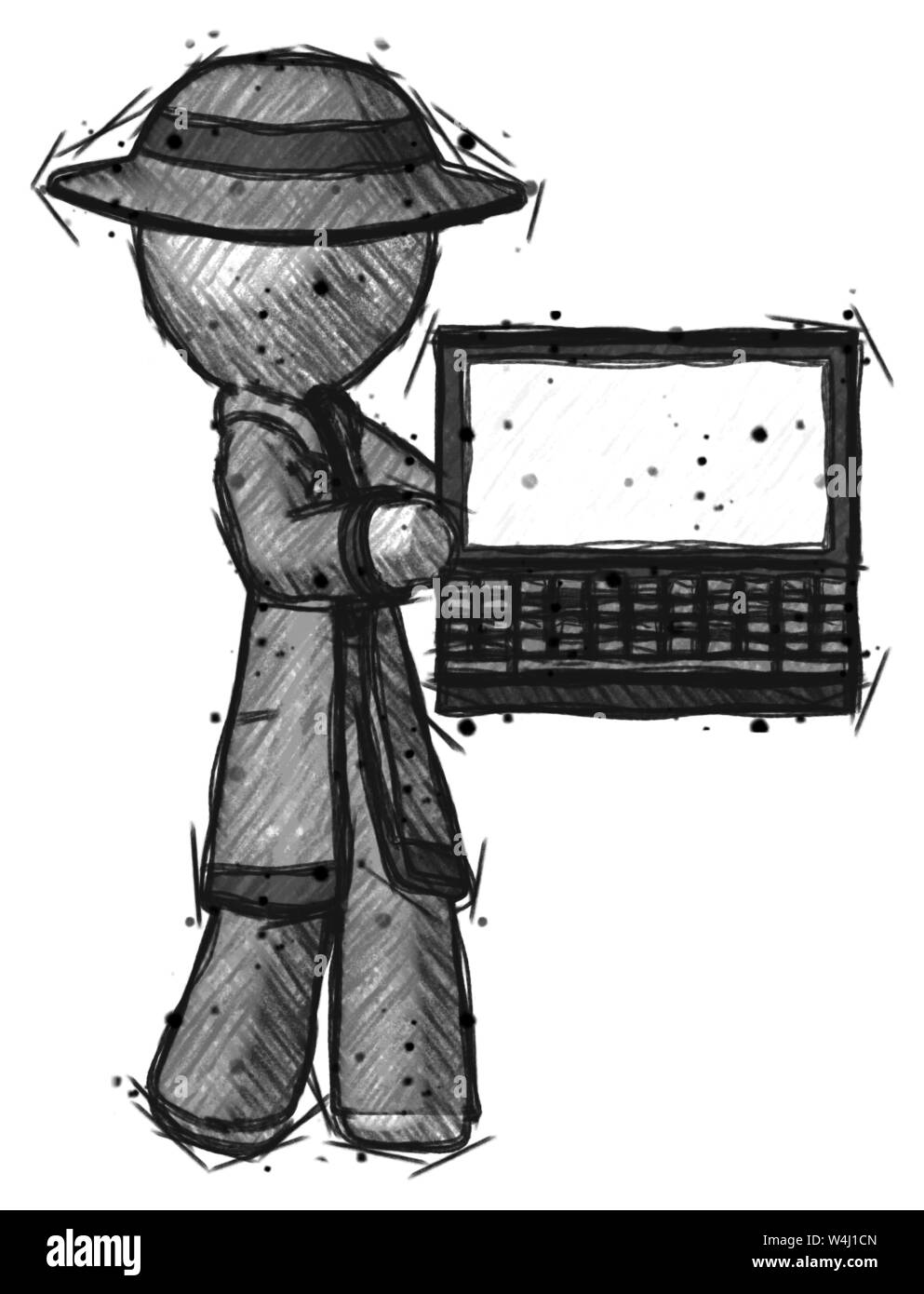 Police officer with laptop Black and White Stock Photos & Images - Alamy