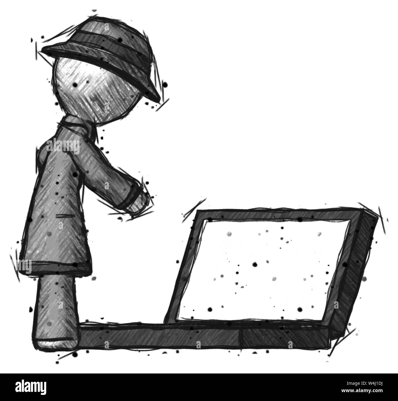 Police officer with laptop Black and White Stock Photos & Images - Alamy