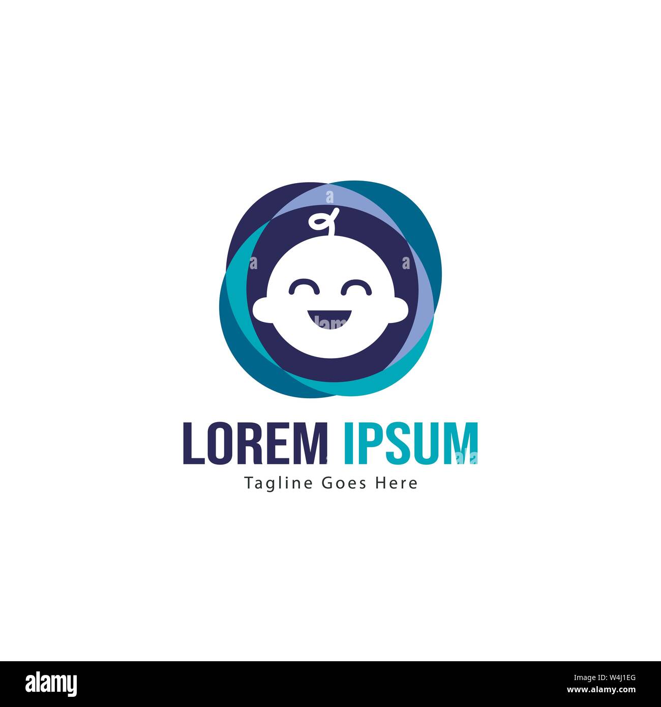 Baby logo template design. Minimalist baby logo with modern frame ...