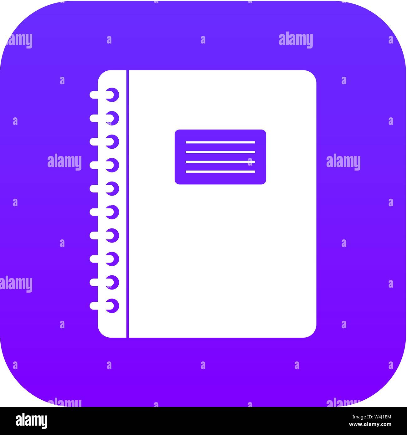 Spiral notepad icon digital purple Stock Vector Image & Art - Alamy