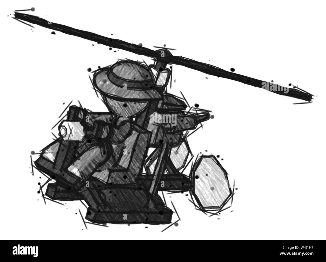 Flying machine sketch Black and White Stock Photos & Images - Alamy