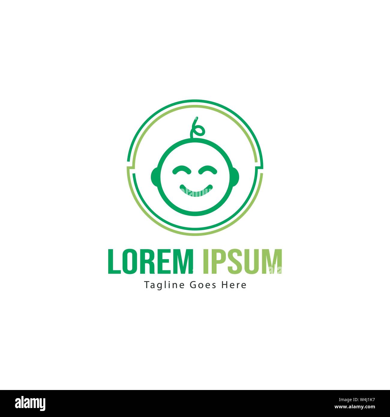 Baby logo template design. Minimalist baby logo with modern frame ...