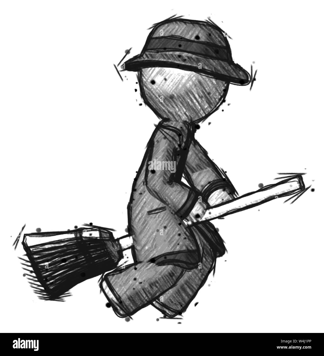 Man flying broomstick hi-res stock photography and images - Alamy
