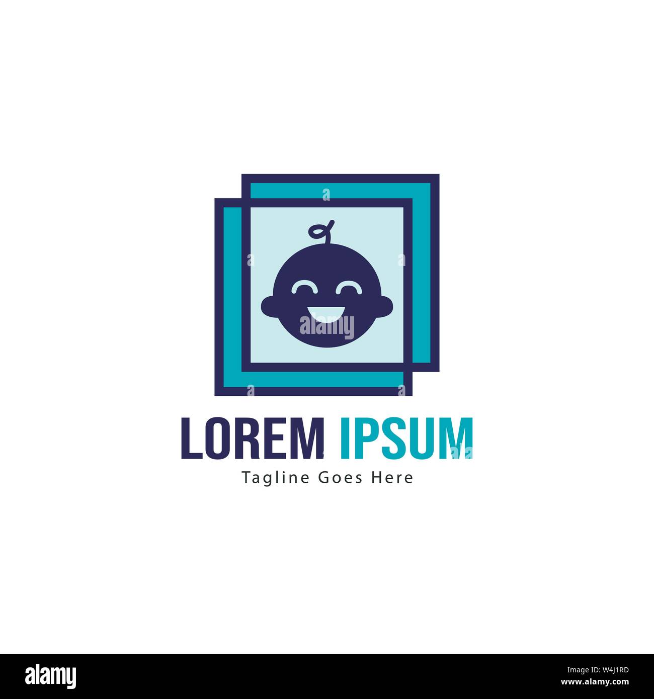 Baby logo template design. Minimalist baby logo with modern frame ...