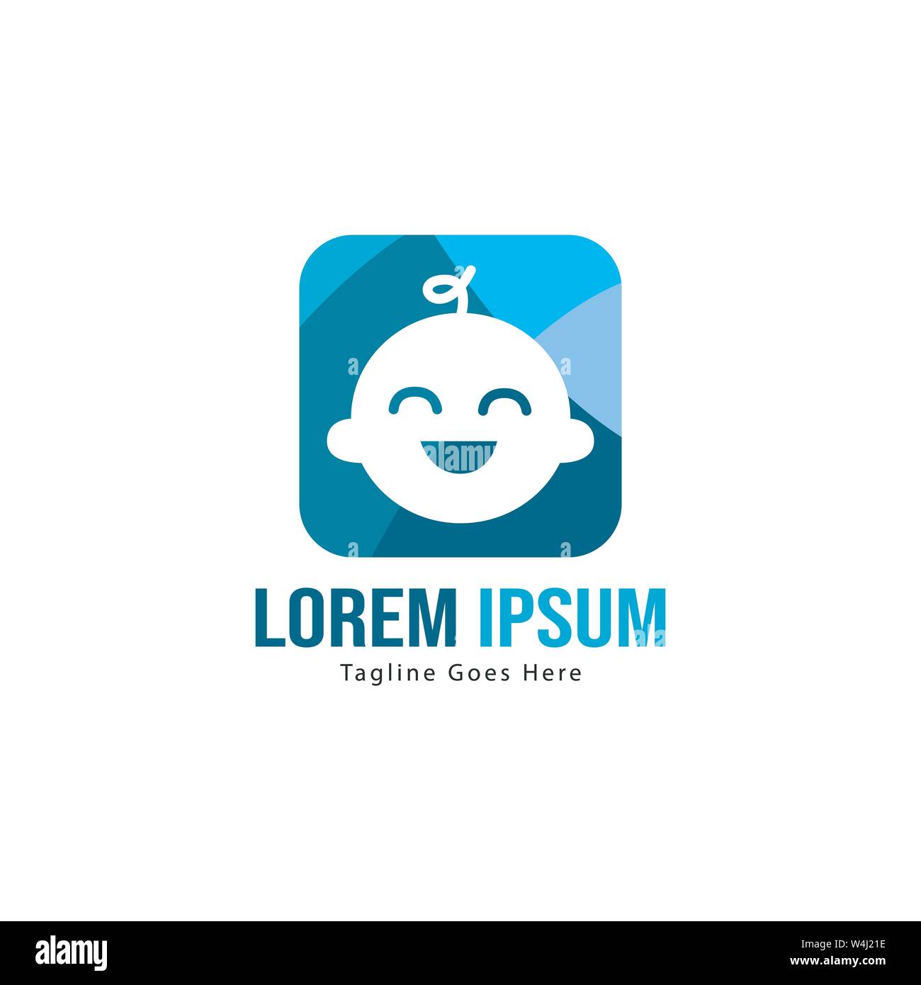 Baby logo template design. Minimalist baby logo with modern frame ...