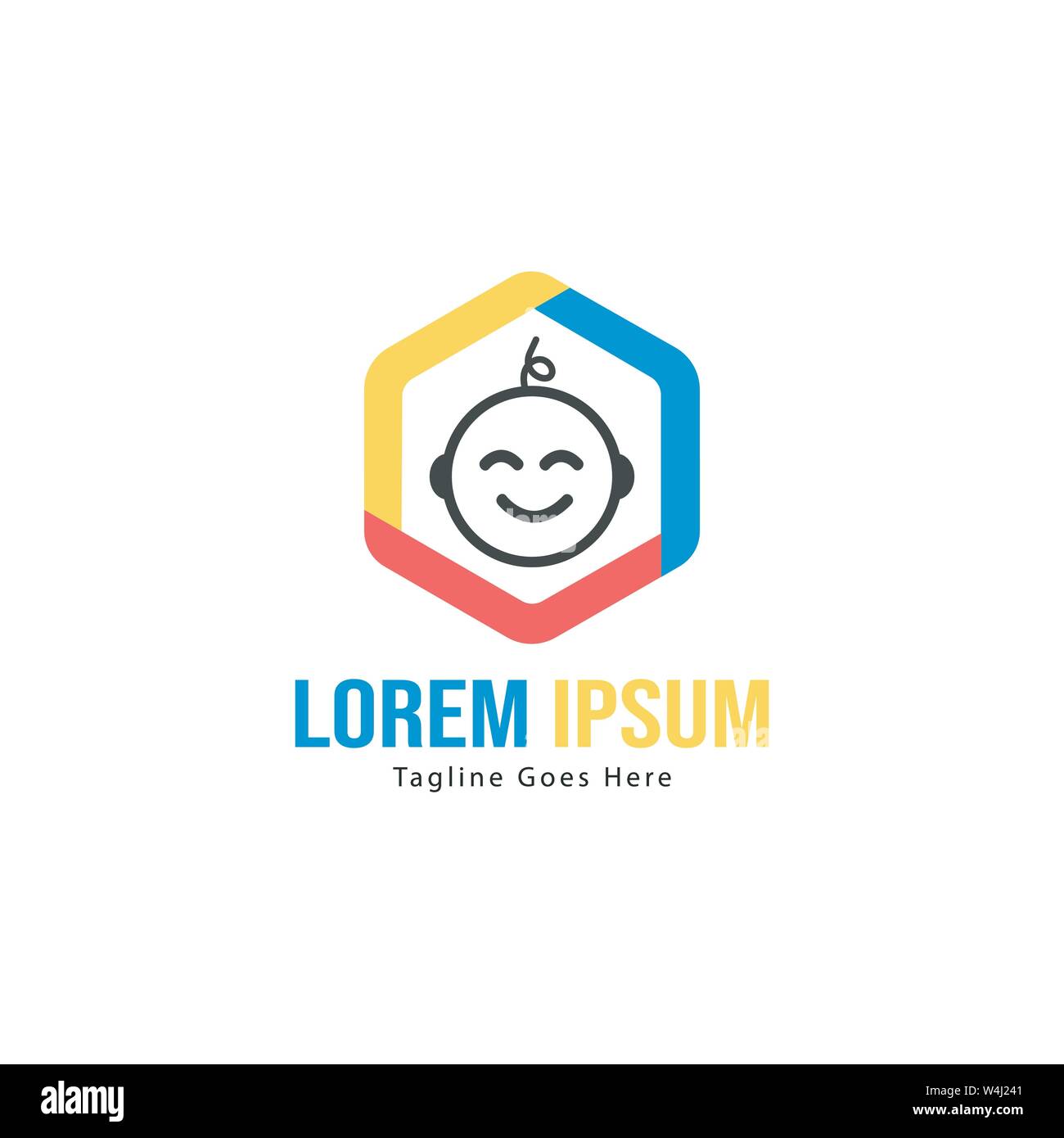 Baby logo template design. Minimalist baby logo with modern frame ...