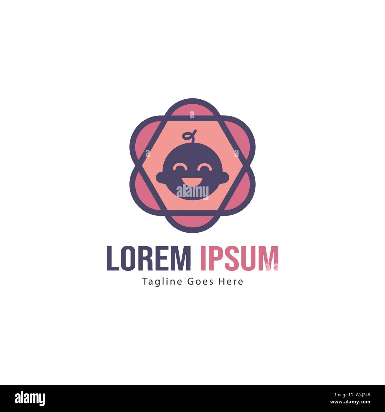 Baby logo template design. Minimalist baby logo with modern frame ...