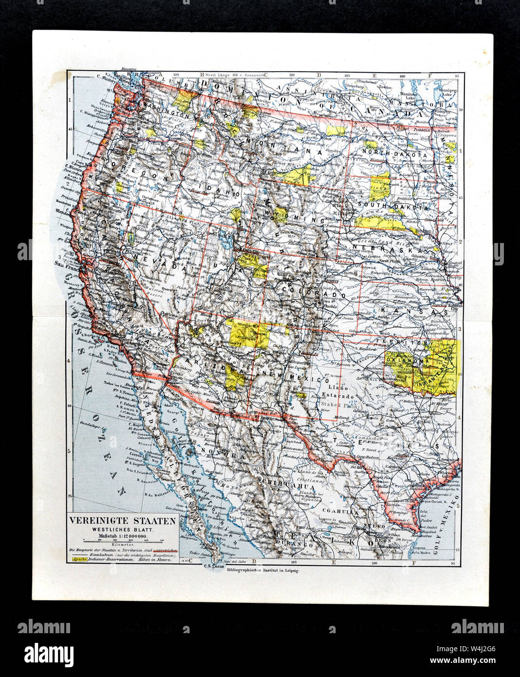 1900 Meyer Map Stock Photo - Alamy