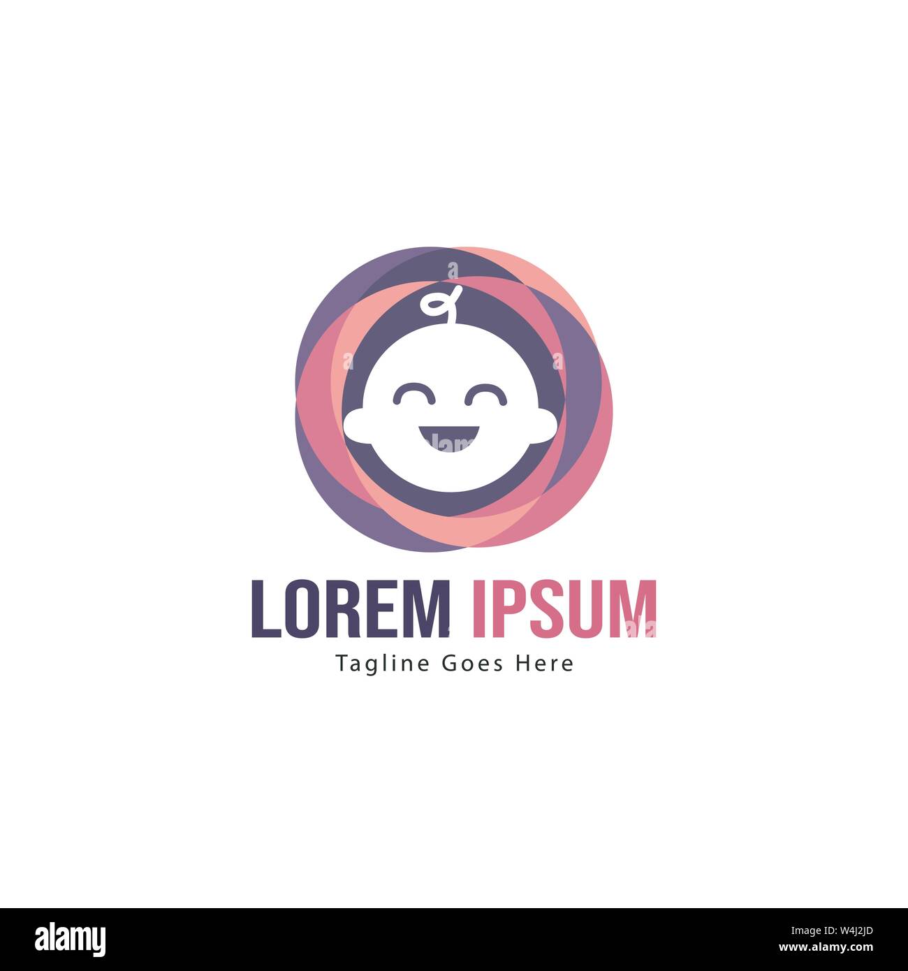 Baby logo template design. Minimalist baby logo with modern frame ...