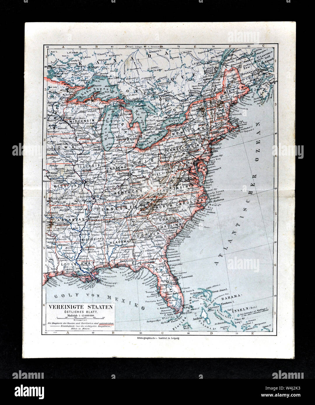 1900 Meyer Map Stock Photo - Alamy
