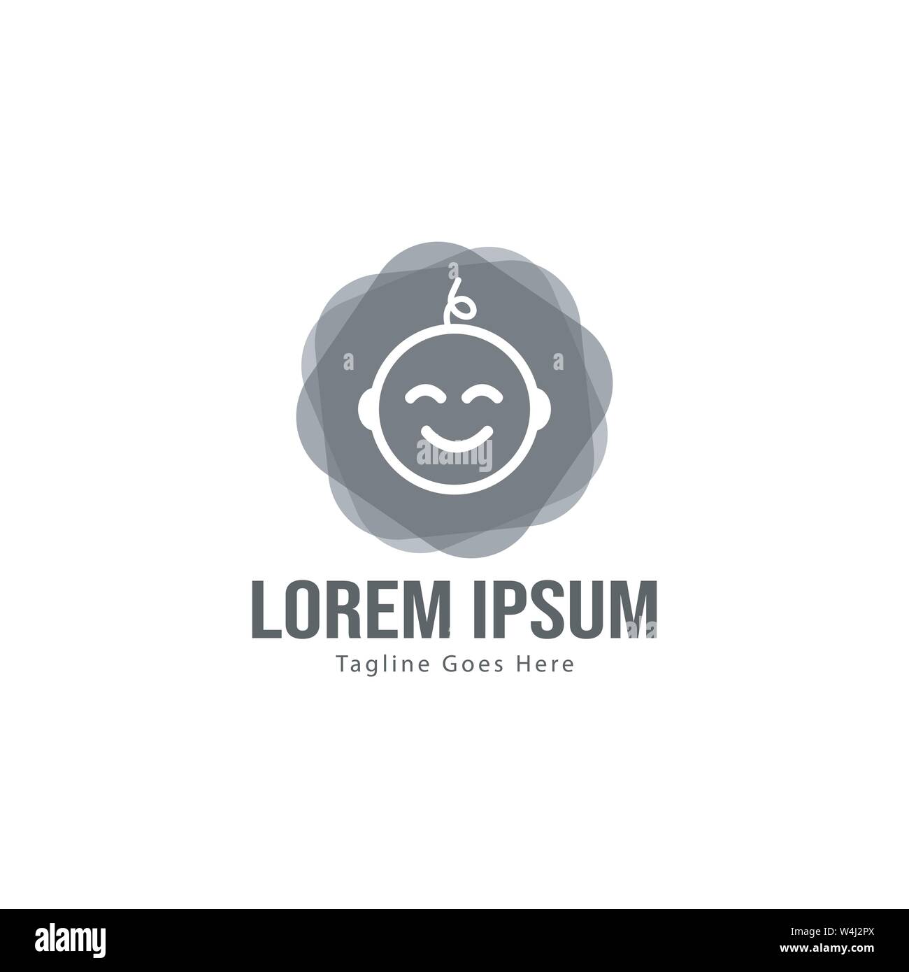 Baby logo template design. Minimalist baby logo with modern frame ...