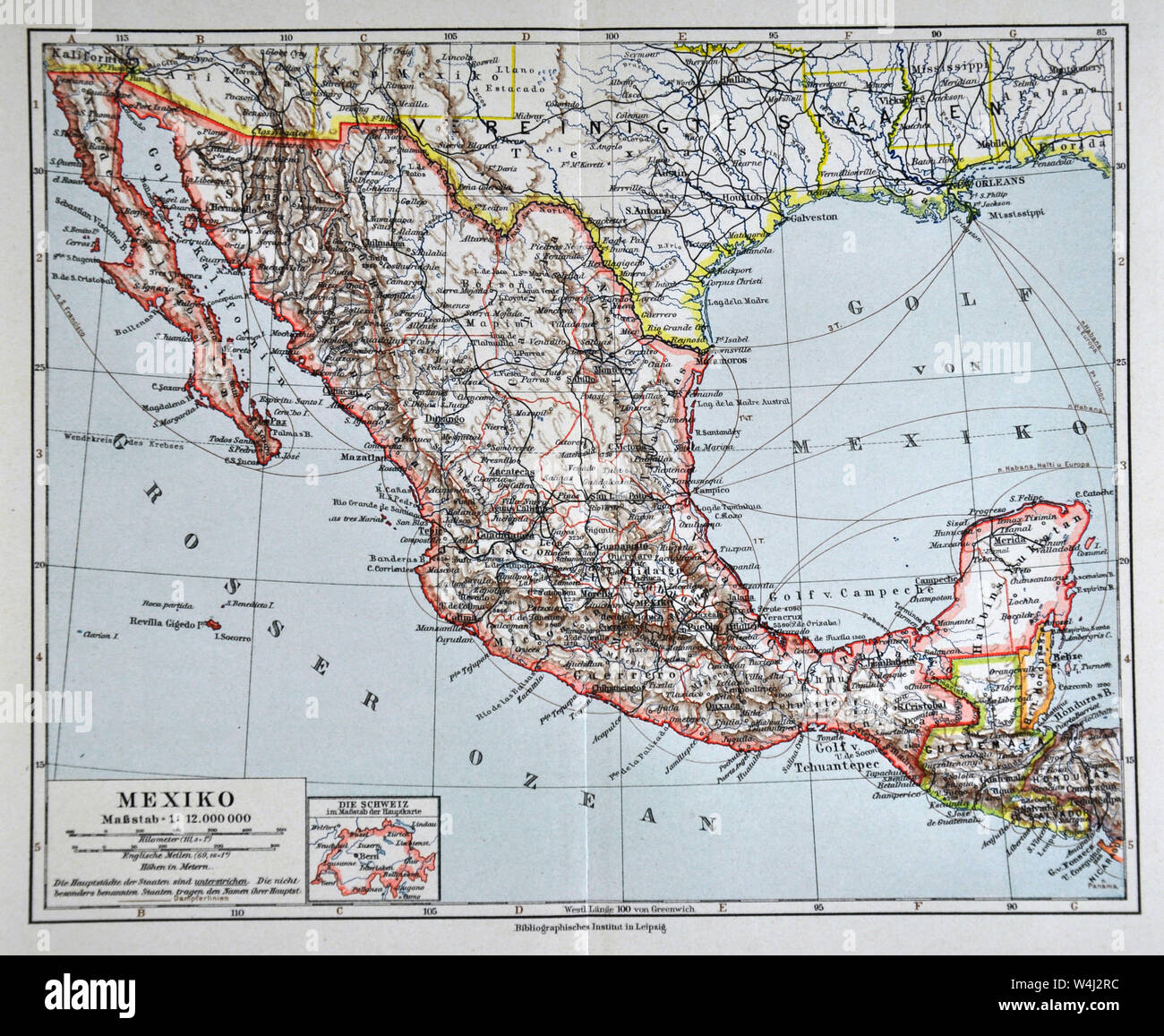 1900 Meyer Map Stock Photo - Alamy