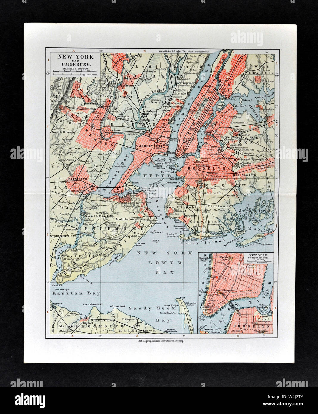 1900 Meyer Map Stock Photo - Alamy
