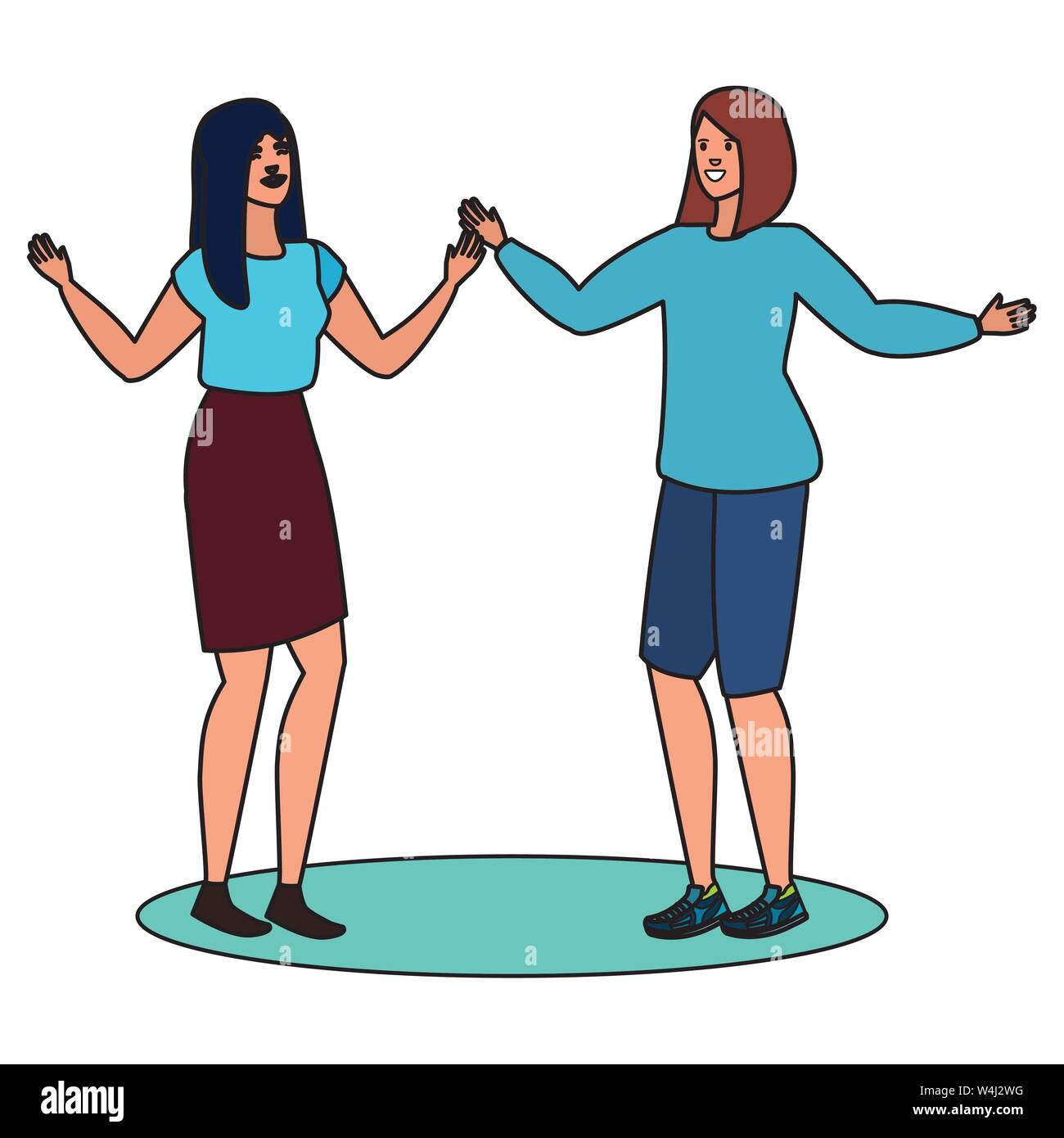 young girls friends avatars characters Stock Vector Image & Art - Alamy