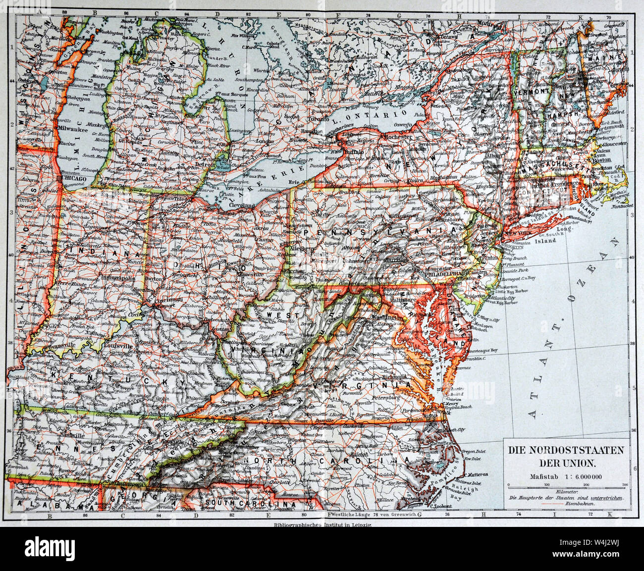 1900 Meyer Map Stock Photo - Alamy