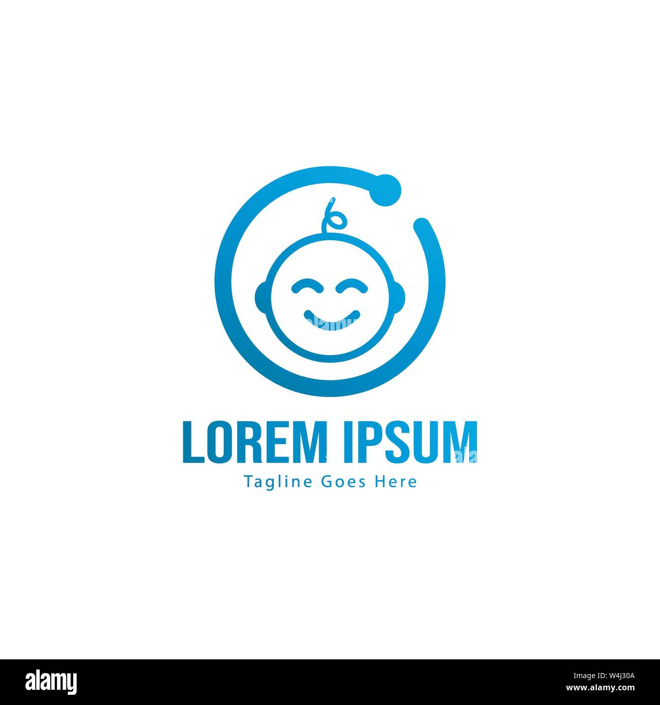 Baby logo template design. Minimalist baby logo with modern frame ...