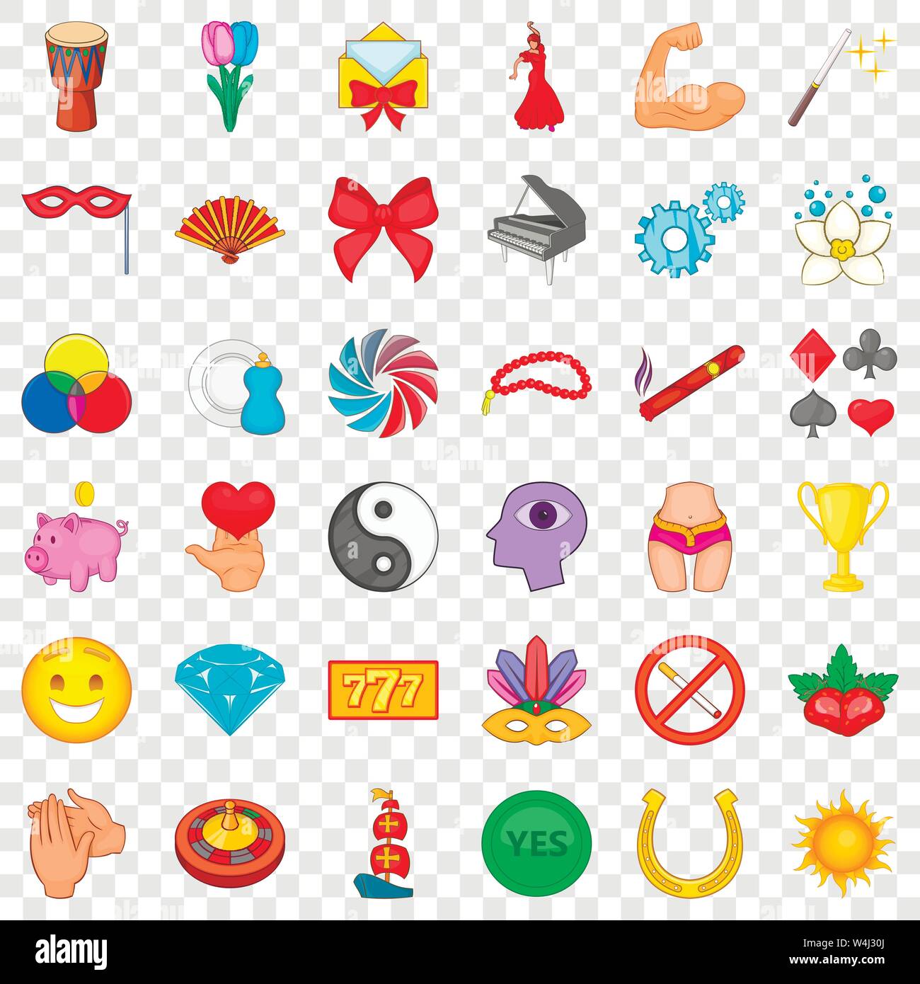 Quality icons set, cartoon style Stock Vector Image & Art - Alamy