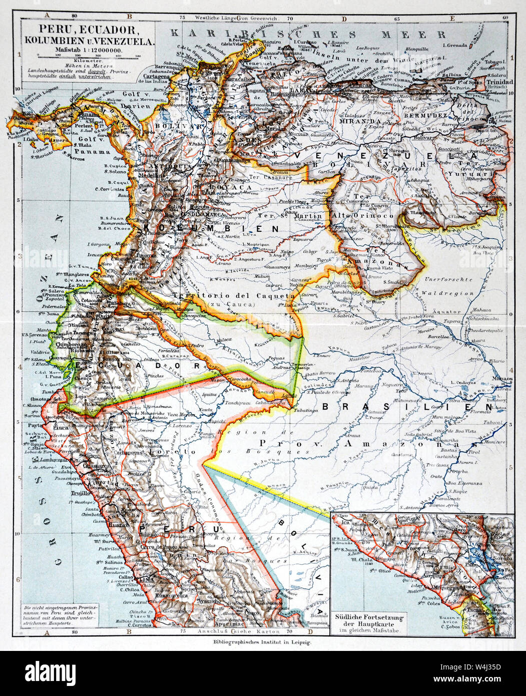 1900 Meyer Map Stock Photo - Alamy