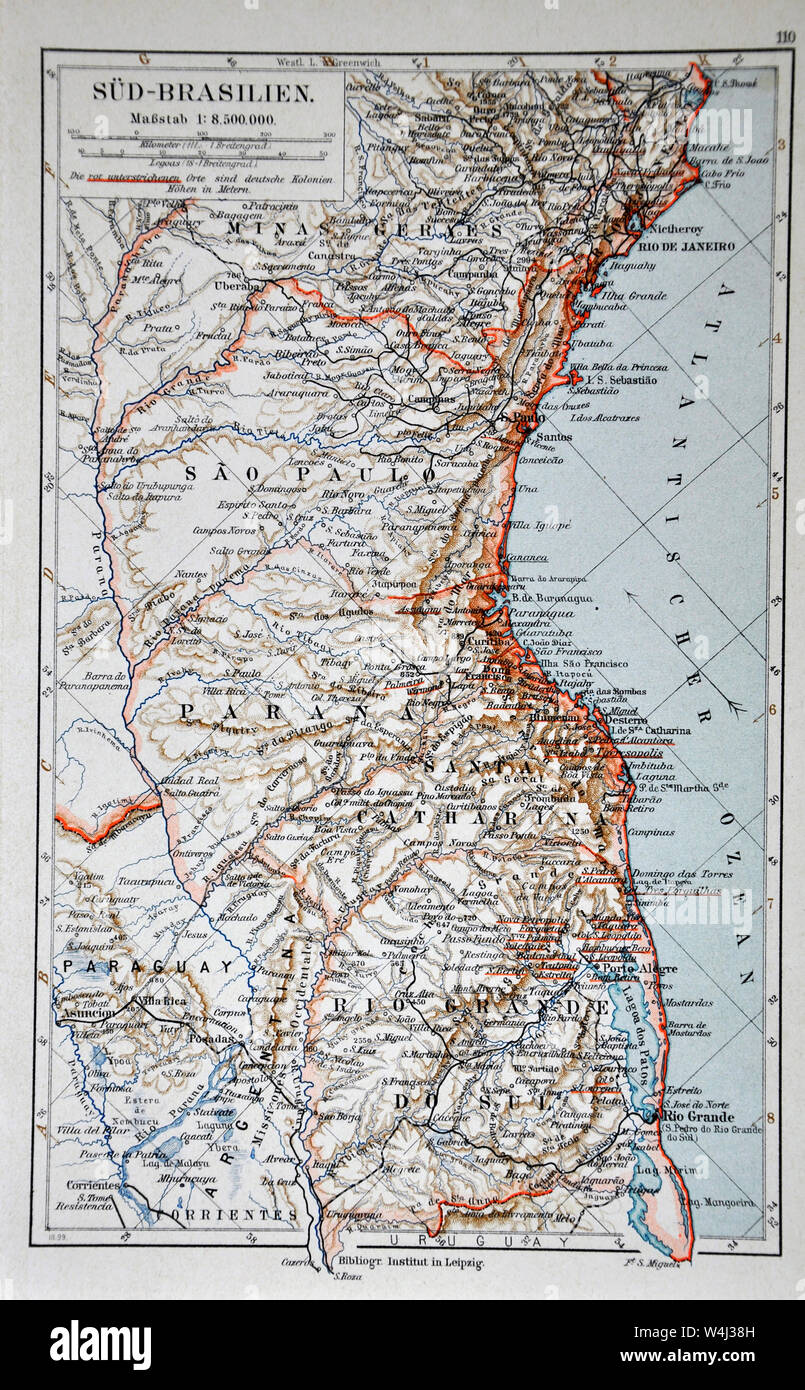 1900 Meyer Map Stock Photo - Alamy