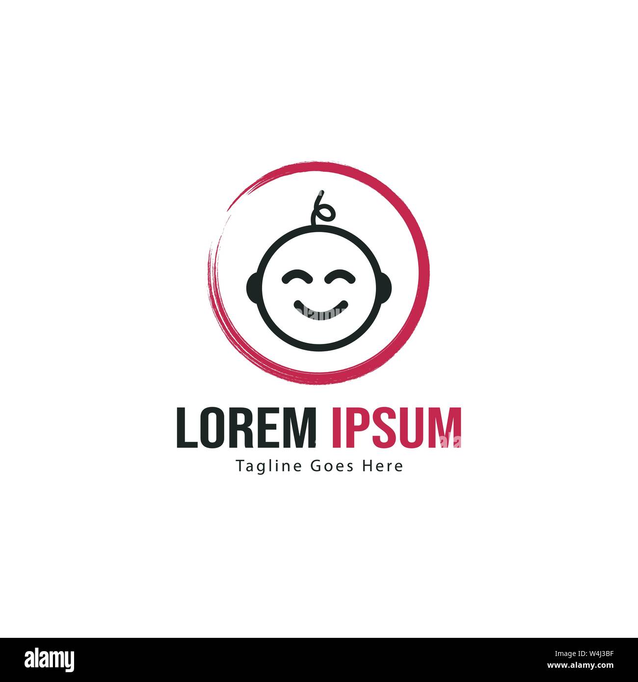 Baby logo template design. Minimalist baby logo with modern frame ...