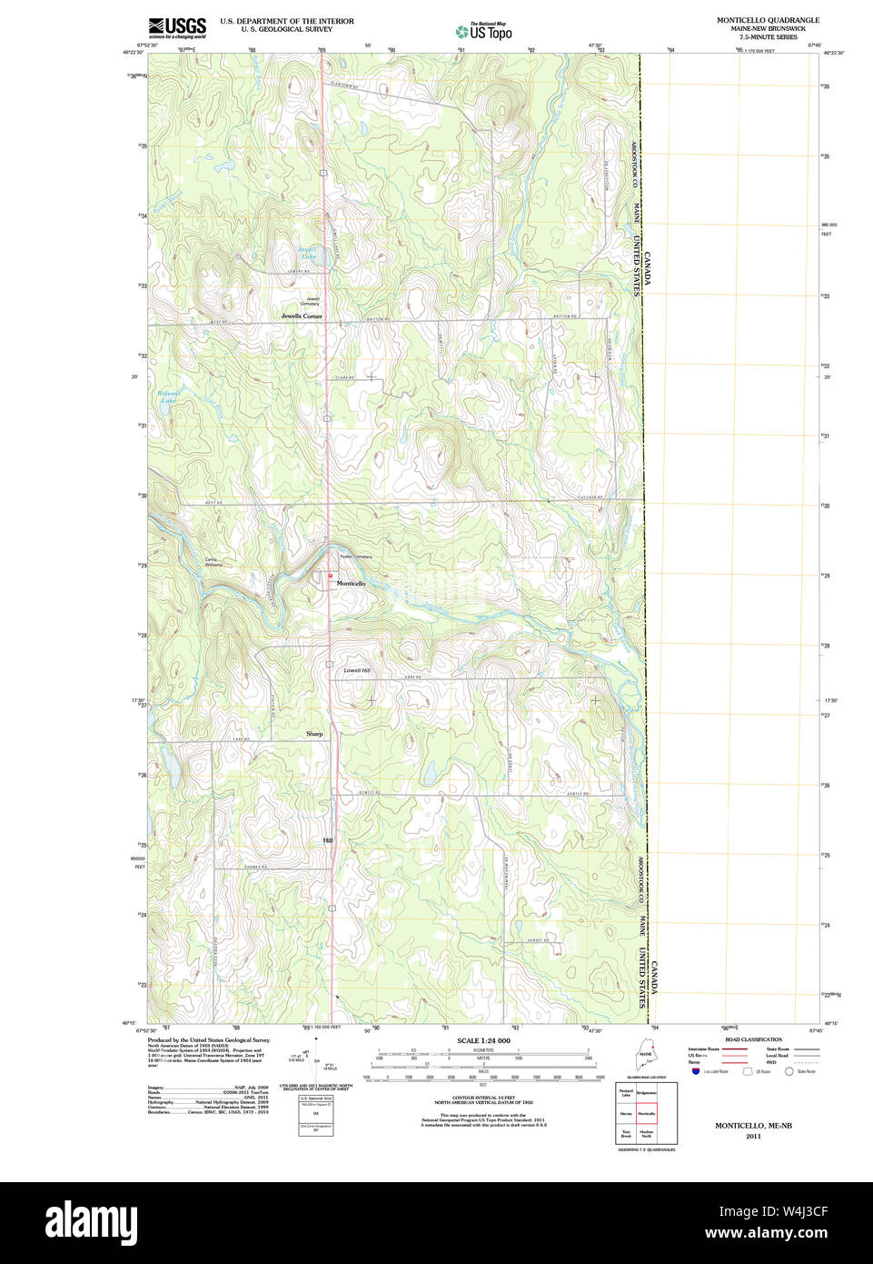 Maine USGS Historical Map Monticello 20110909 TM Restoration Stock ...