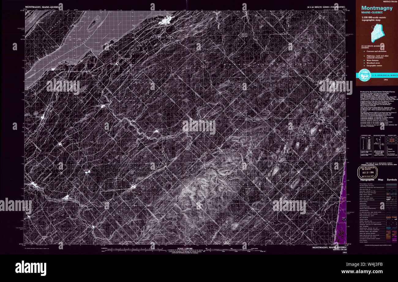 Maine USGS Historical Map Montmagny 808097 1993 100000 Inversion ...