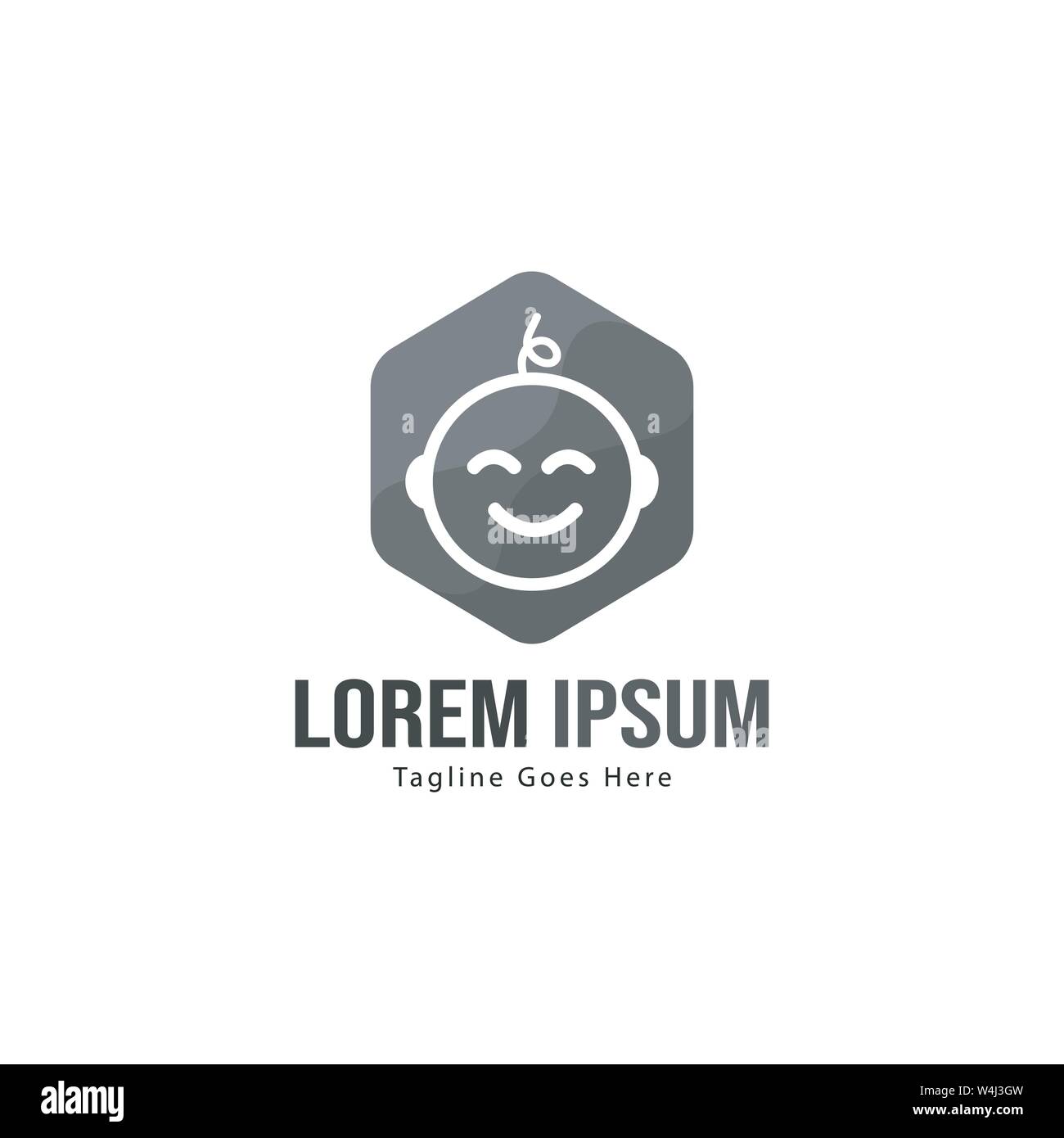 Baby logo template design. Minimalist baby logo with modern frame ...