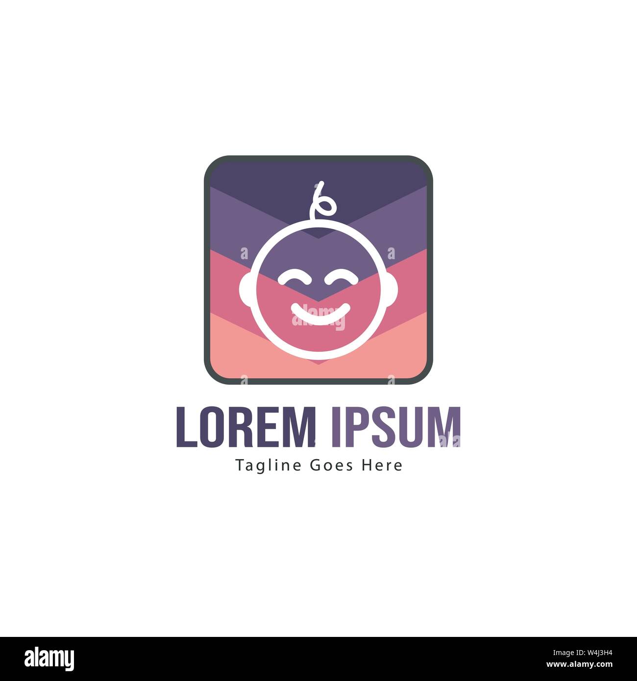 Baby logo template design. Minimalist baby logo with modern frame ...