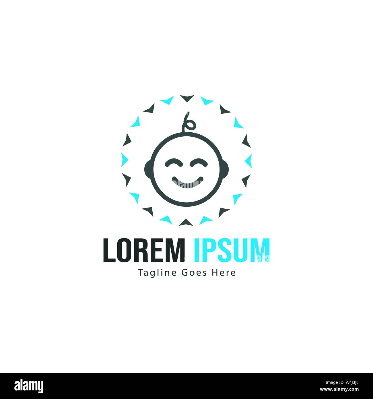 Baby logo template design. Minimalist baby logo with modern frame ...