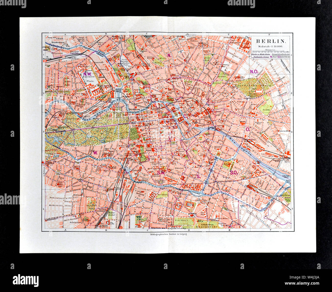1900 Meyer Map Stock Photo - Alamy