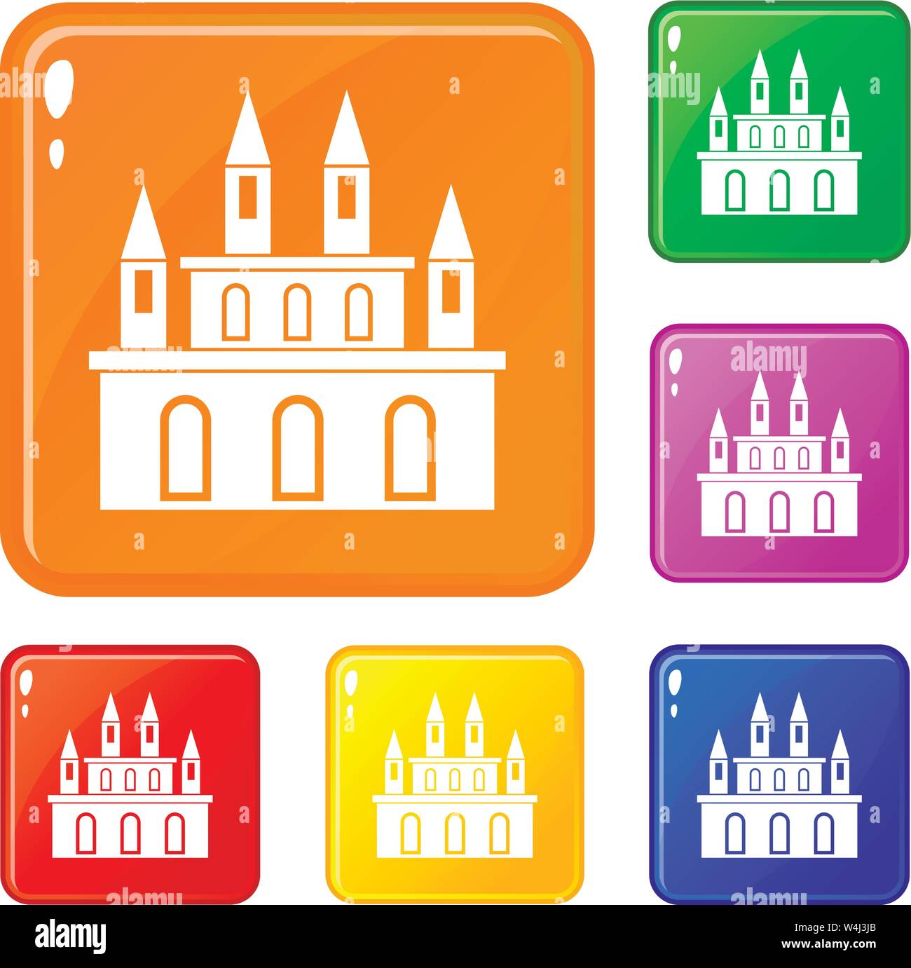 Medieval castle icons set vector color Stock Vector Image & Art - Alamy