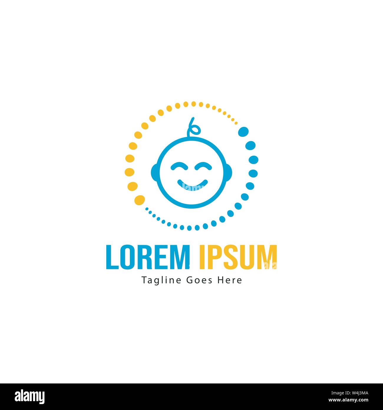 Baby logo template design. Minimalist baby logo with modern frame ...