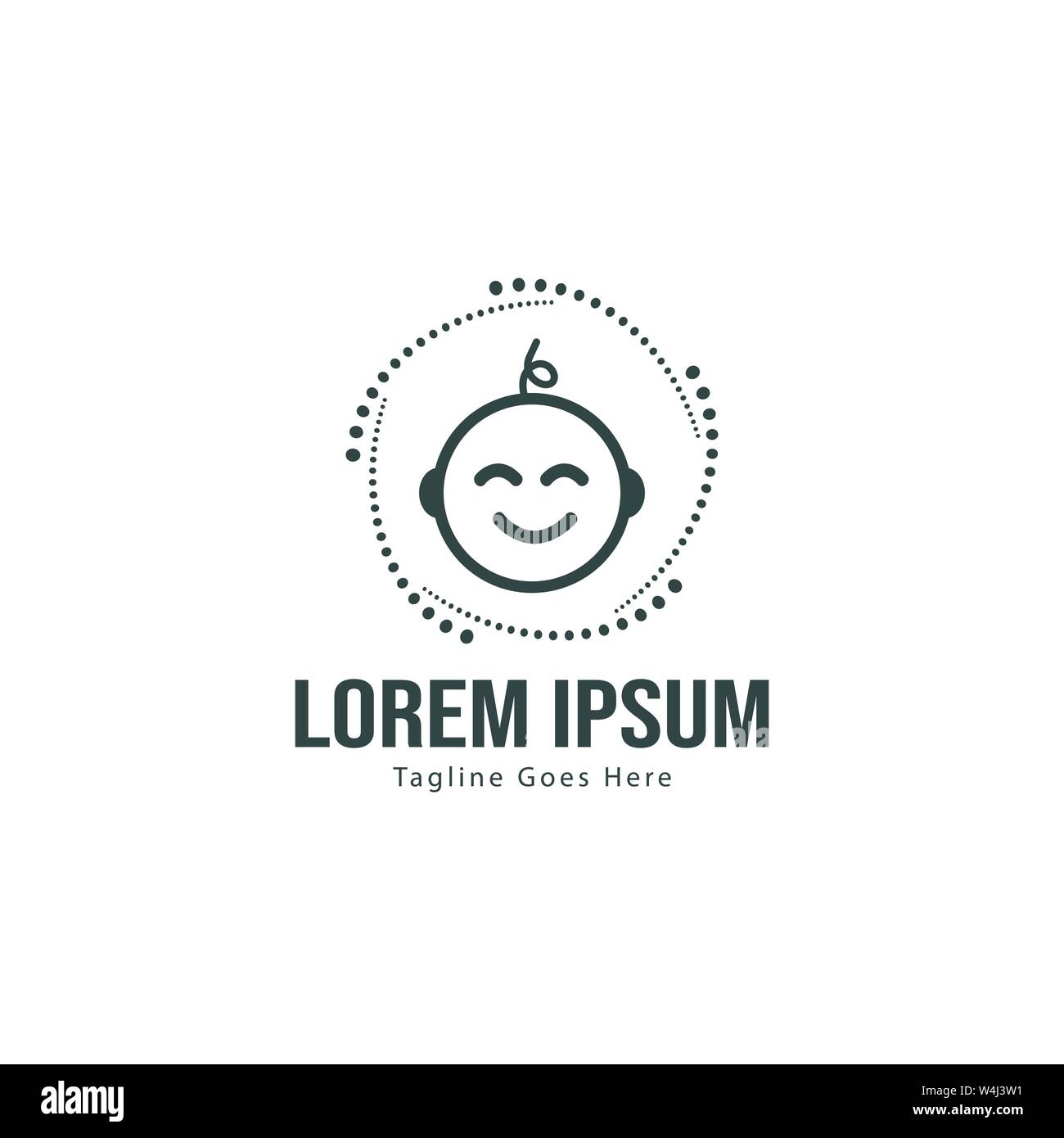 Baby logo template design. Minimalist baby logo with modern frame ...