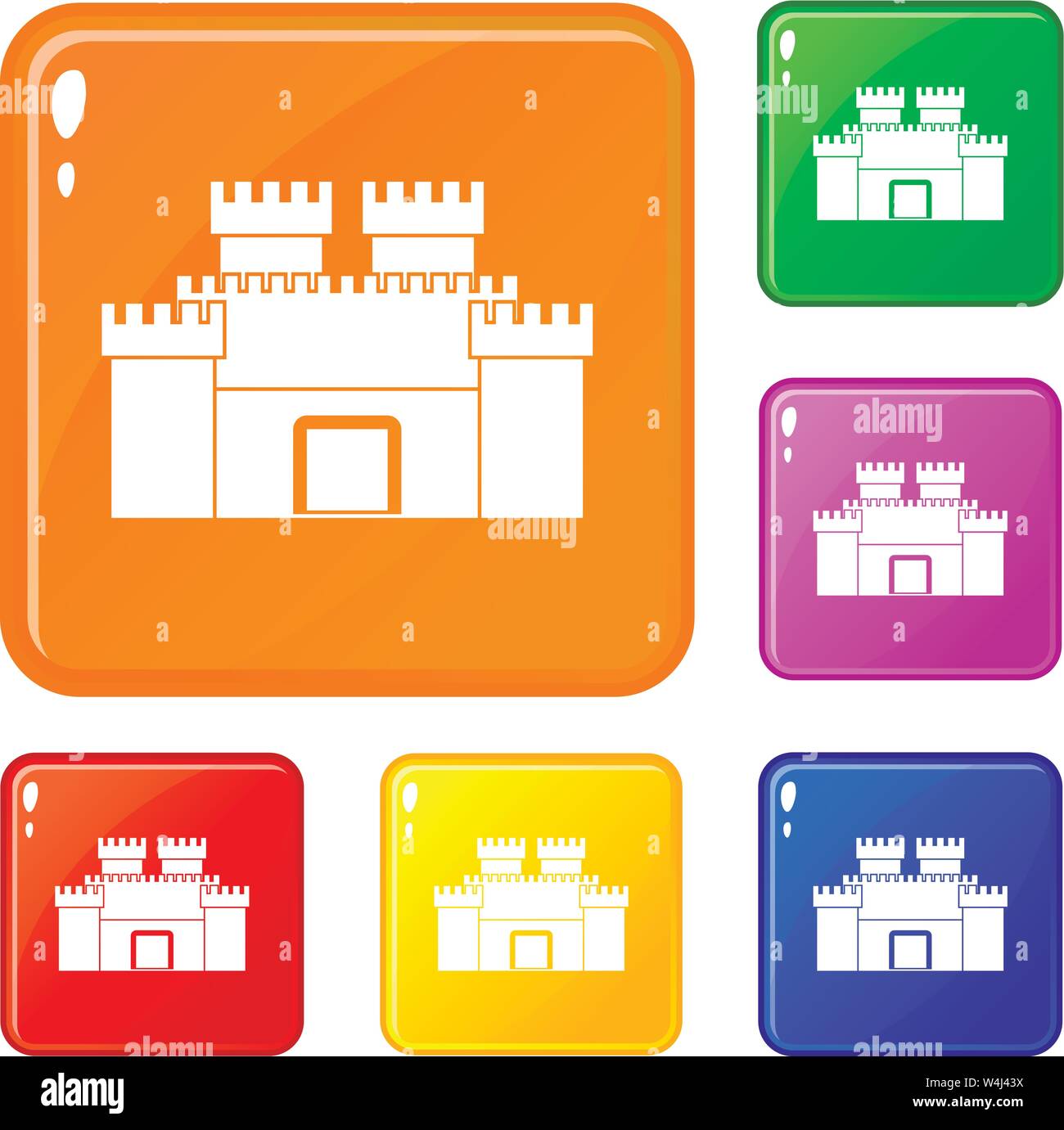 Ancient fortress icons set vector color Stock Vector Image & Art - Alamy