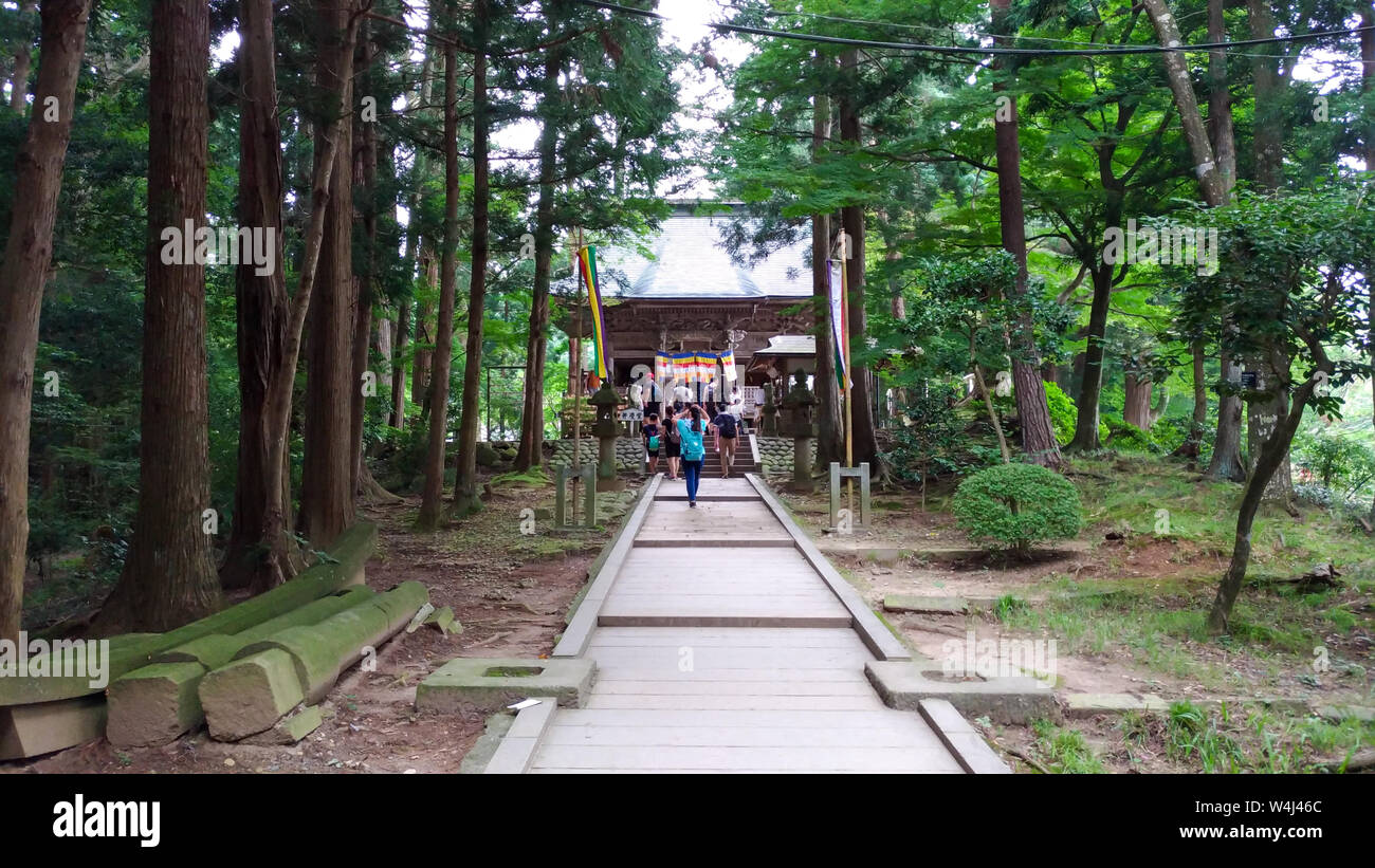Chuson-ji temple area in the town of Hiraizumi in Iwate Prefecture ...