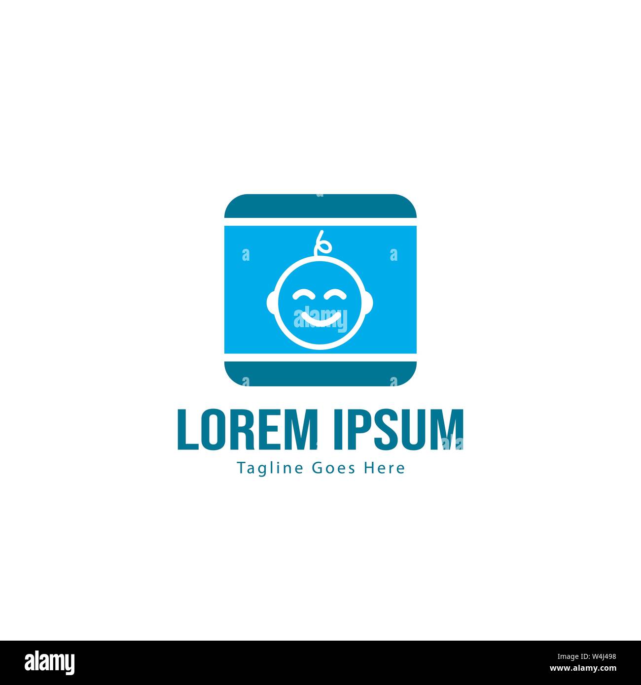 Baby logo template design. Minimalist baby logo with modern frame ...
