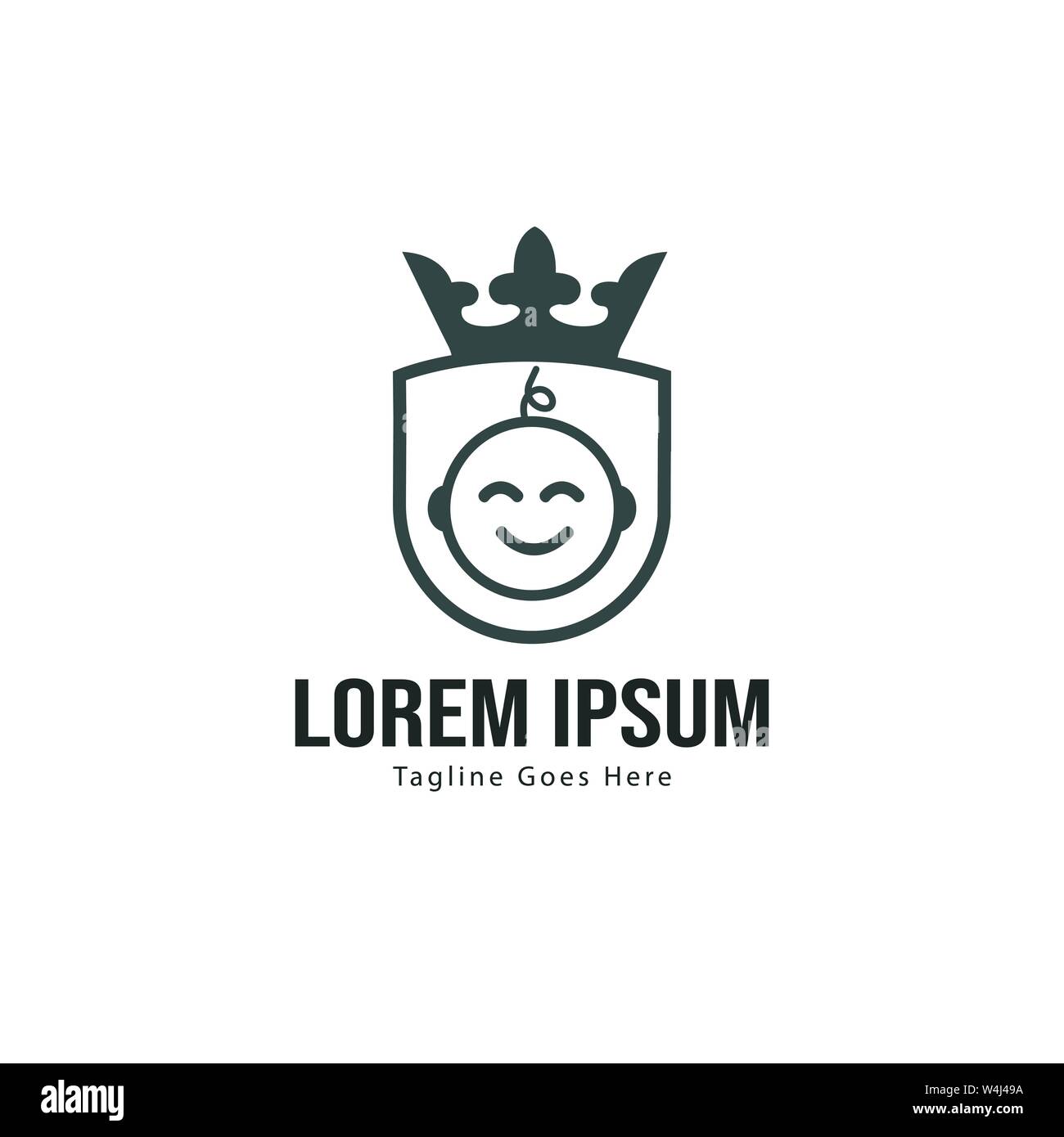 Baby logo template design. Minimalist baby logo with modern frame ...