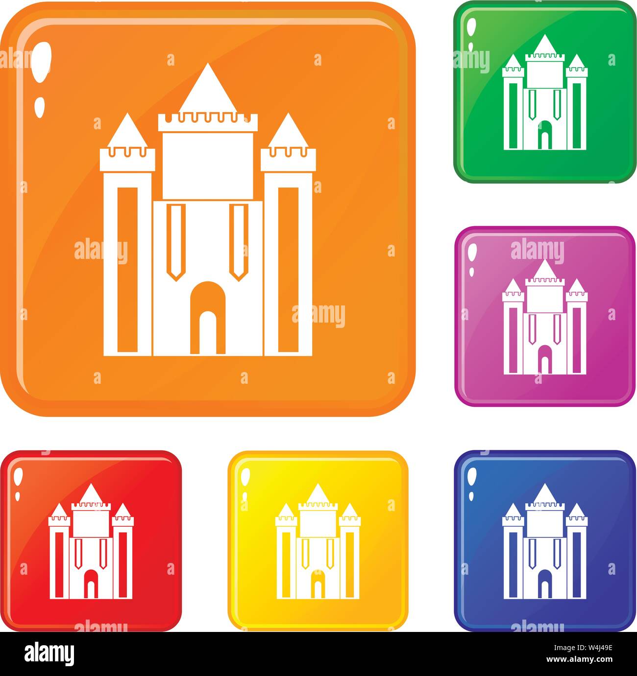 Ancient fort icons set vector color Stock Vector Image & Art - Alamy