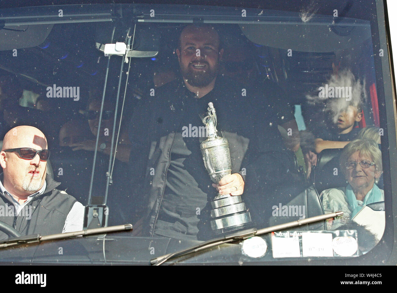 Shane Lowry with his grandmother Emily Scanlon (right) and the Claret ...