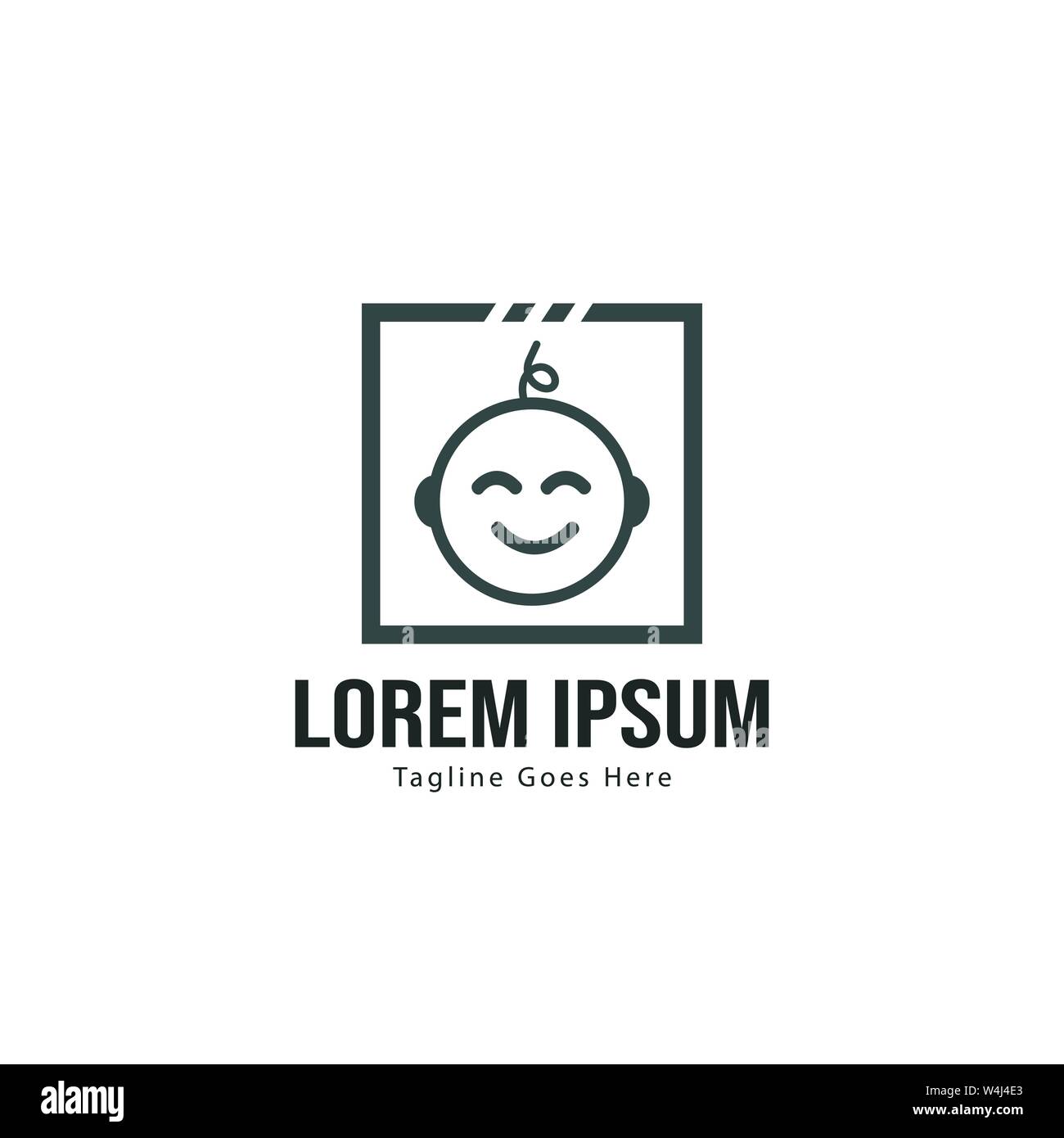 Baby logo template design. Minimalist baby logo with modern frame ...