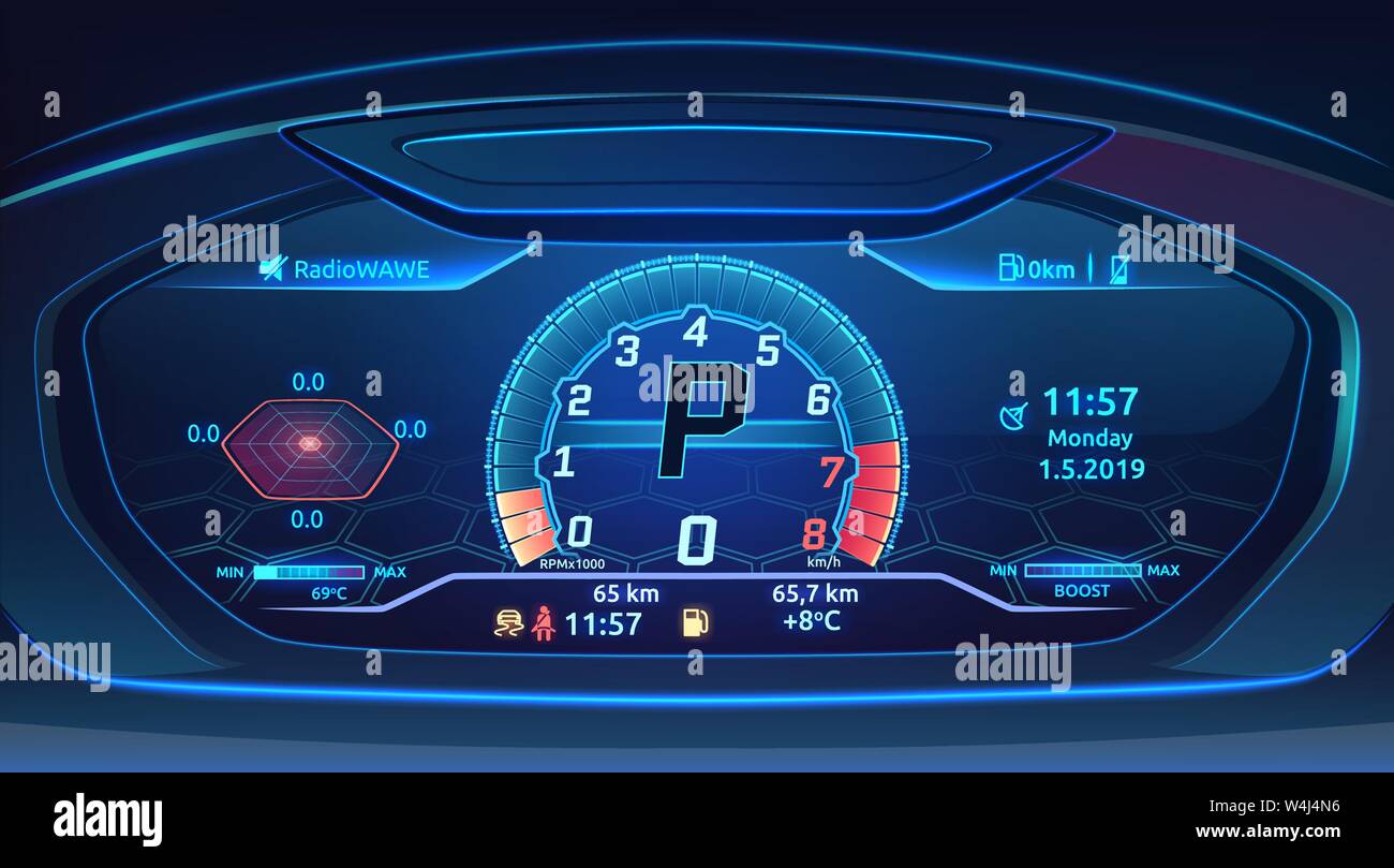 Supercar dashboard Stock Vector Images - Alamy