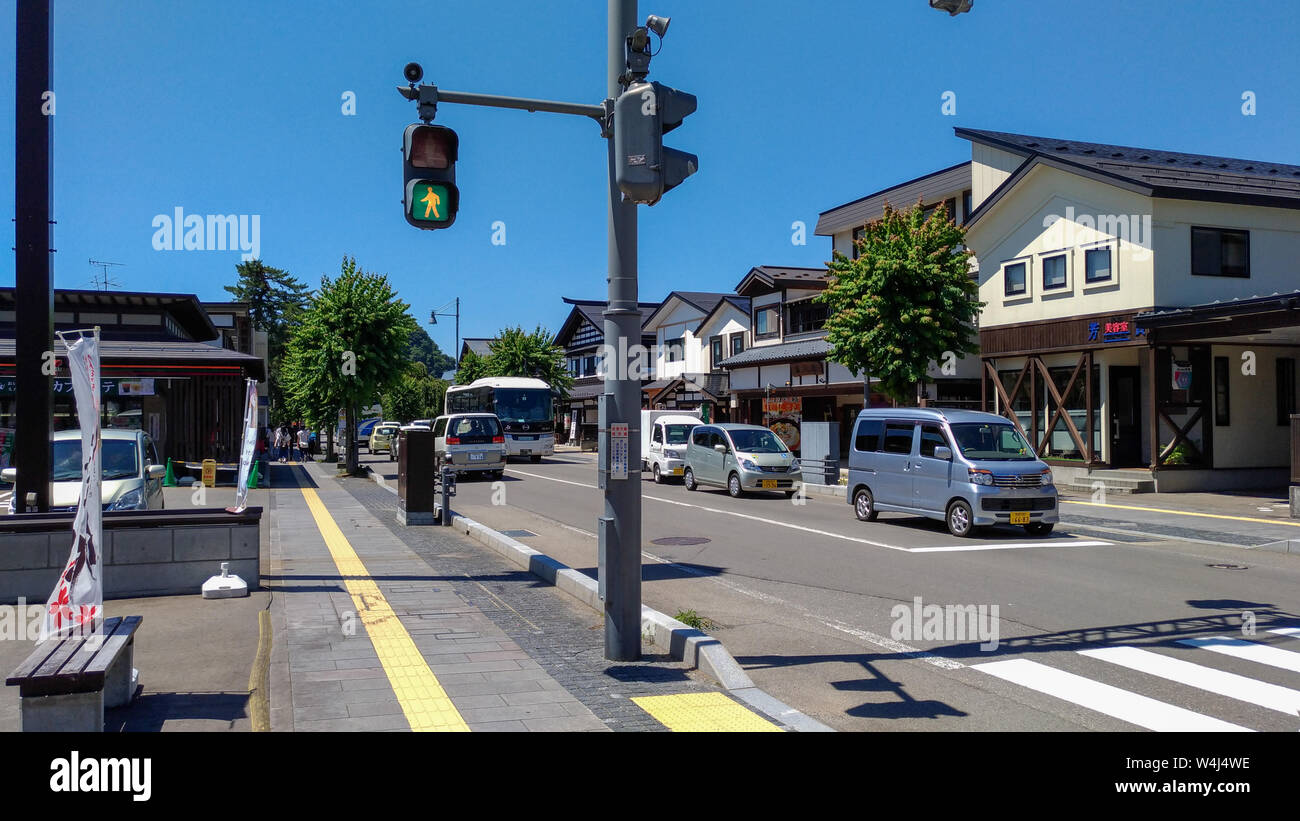 Street view of Kakunodate, a town located in Senboku District, Akita ...