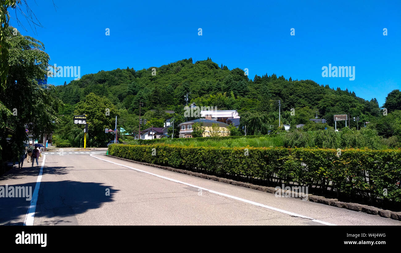 Street view of Kakunodate, a town located in Senboku District, Akita ...